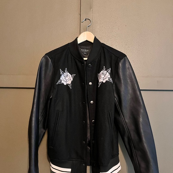 PacSun | Jackets & Coats | Mens Pacsun Leather Jacket With Embroidery ...